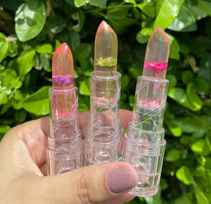 Labial Transparente Con Flor Dentro X1Unidad - Muy Bacano