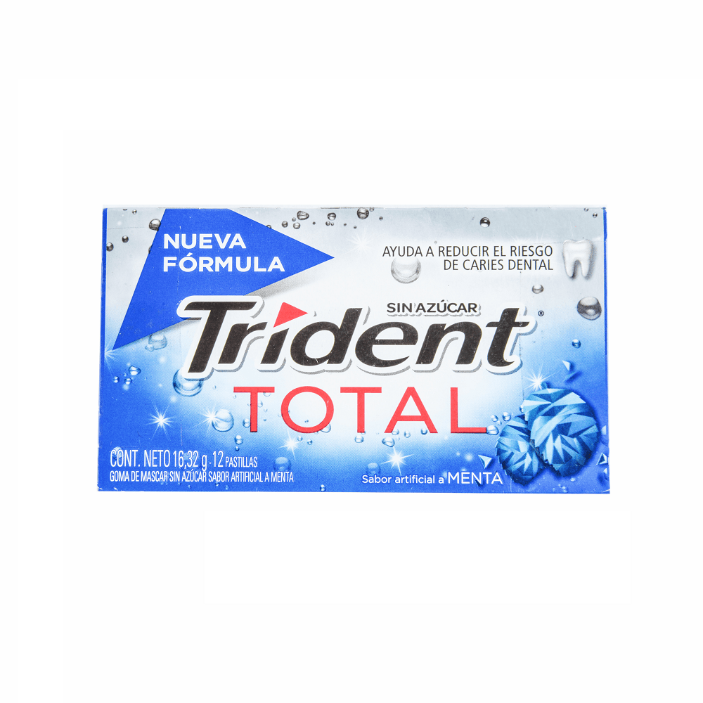 CHICLE TRIDENT TOTAL MENTA X 12UND - Muy Bacano