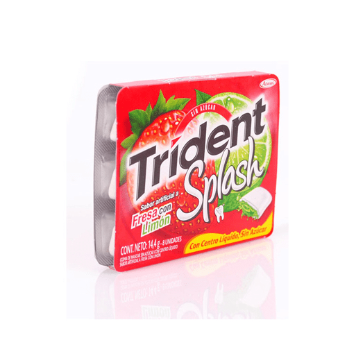 Chicle Trident Splash Fresa Lima X8Un - Muy Bacano Chicle Trident Splash Fresa Lima X8Un - Muy Bacano