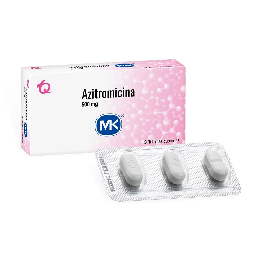 Azitromicina Mk 500Mg Caja X 3 Tabletas Cubiertas - Muy Bacano