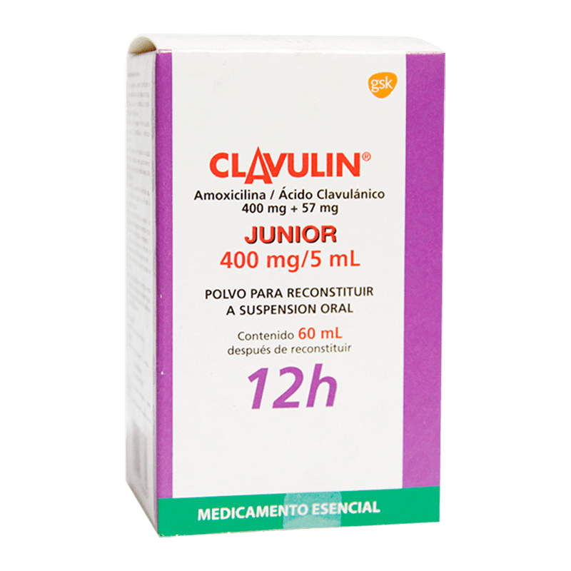 Clavulin Junior 400 Mg/5 Ml Frasco Polvo X 60 Ml - Muy Bacano