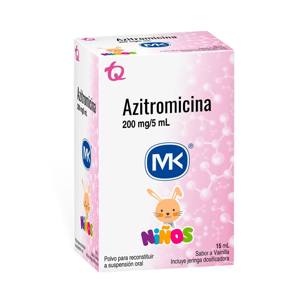 Azitromicina Mk 200Mg/5Ml Suspension Oral X 15Ml - Muy Bacano