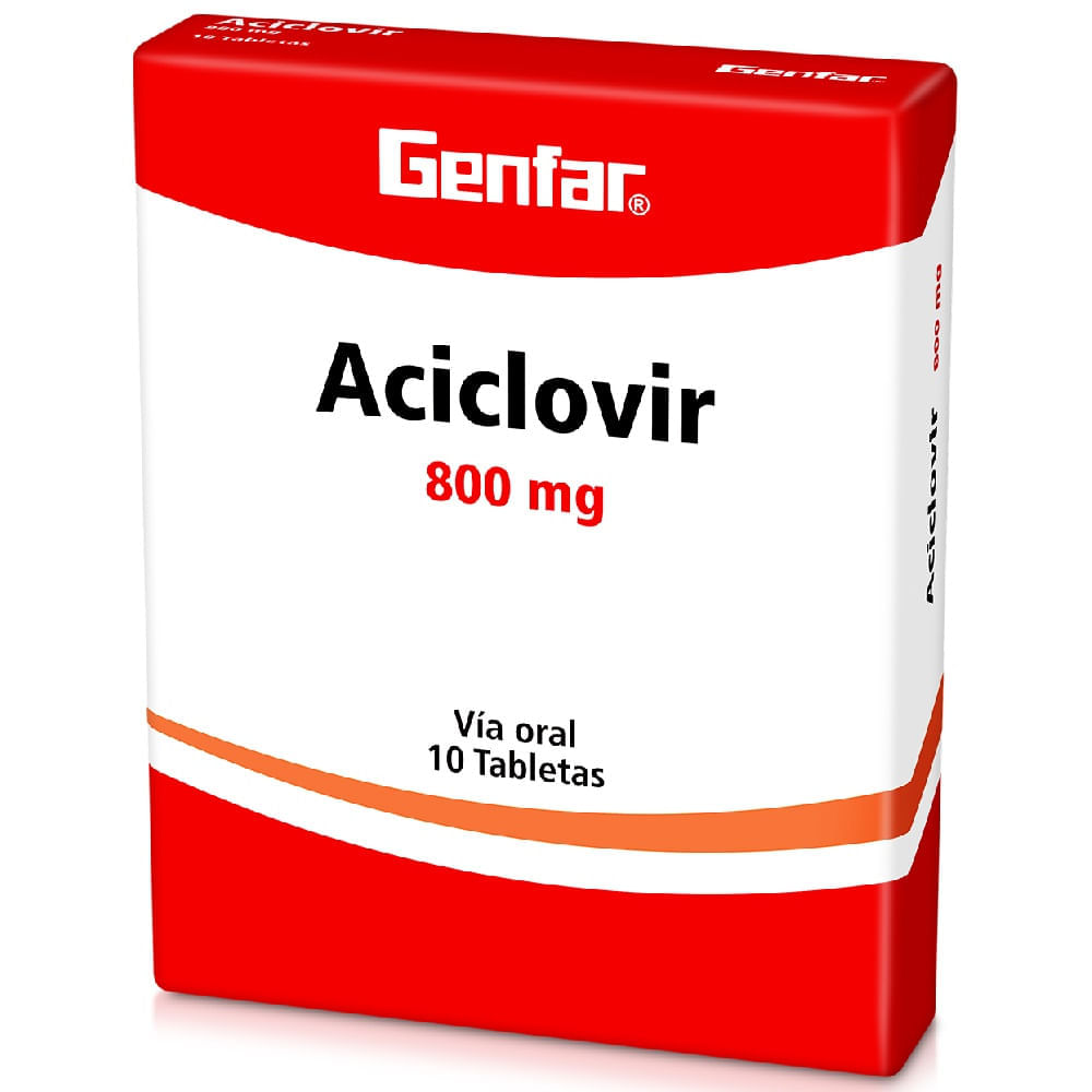Genfar Aciclovir 800Mg Caja X 10 Tabletas - Muy Bacano