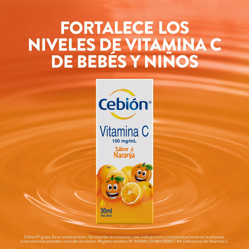 Cebion Vitamina C Gotas Naranja X 30Ml - Muy Bacano