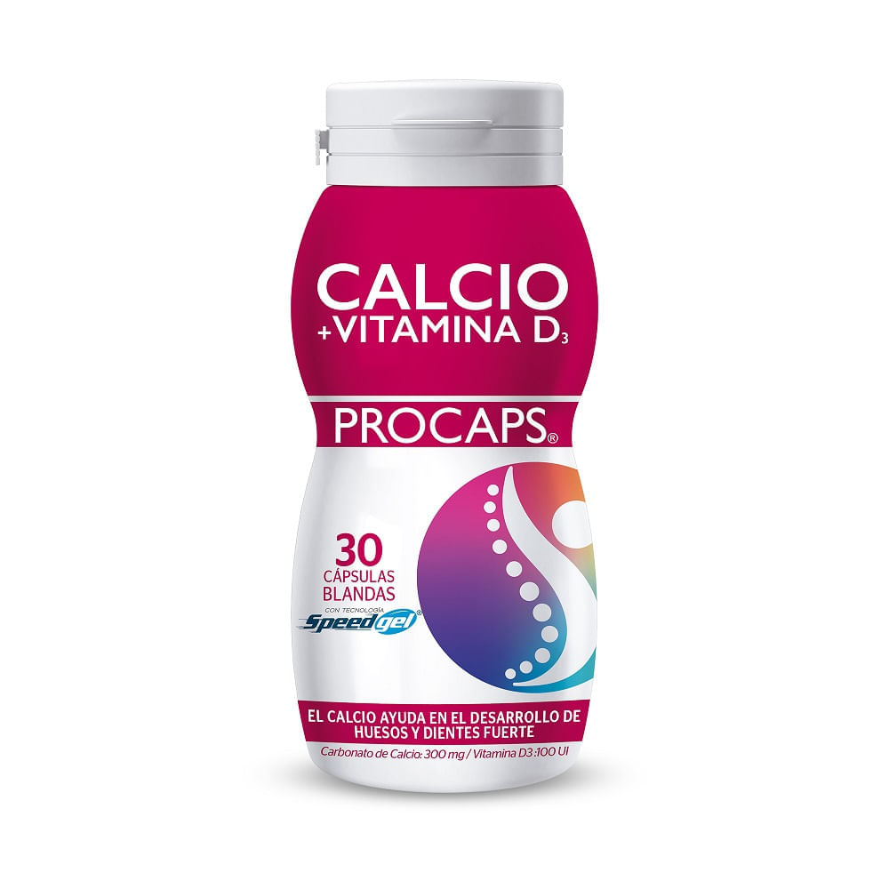 Calcio + Vitamina D3 Procaps 300/100Mg X 30 Capsulas - Muy Bacano