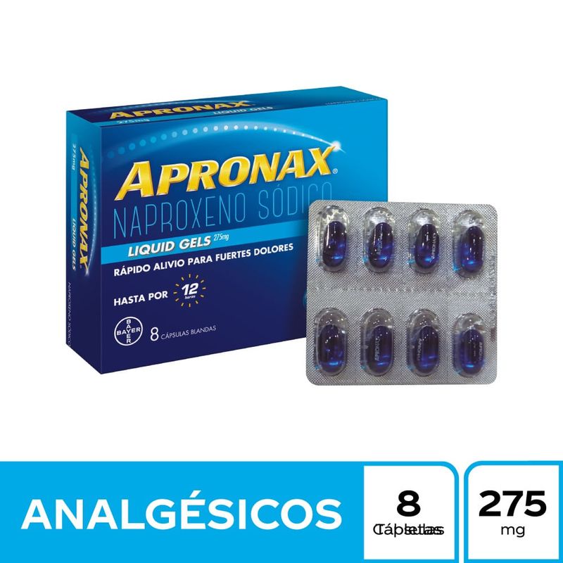 Apronax 275 Mg Cápsula Líquida Naproxeno Sódico Caja X 8 Cápsulas - Muy ...