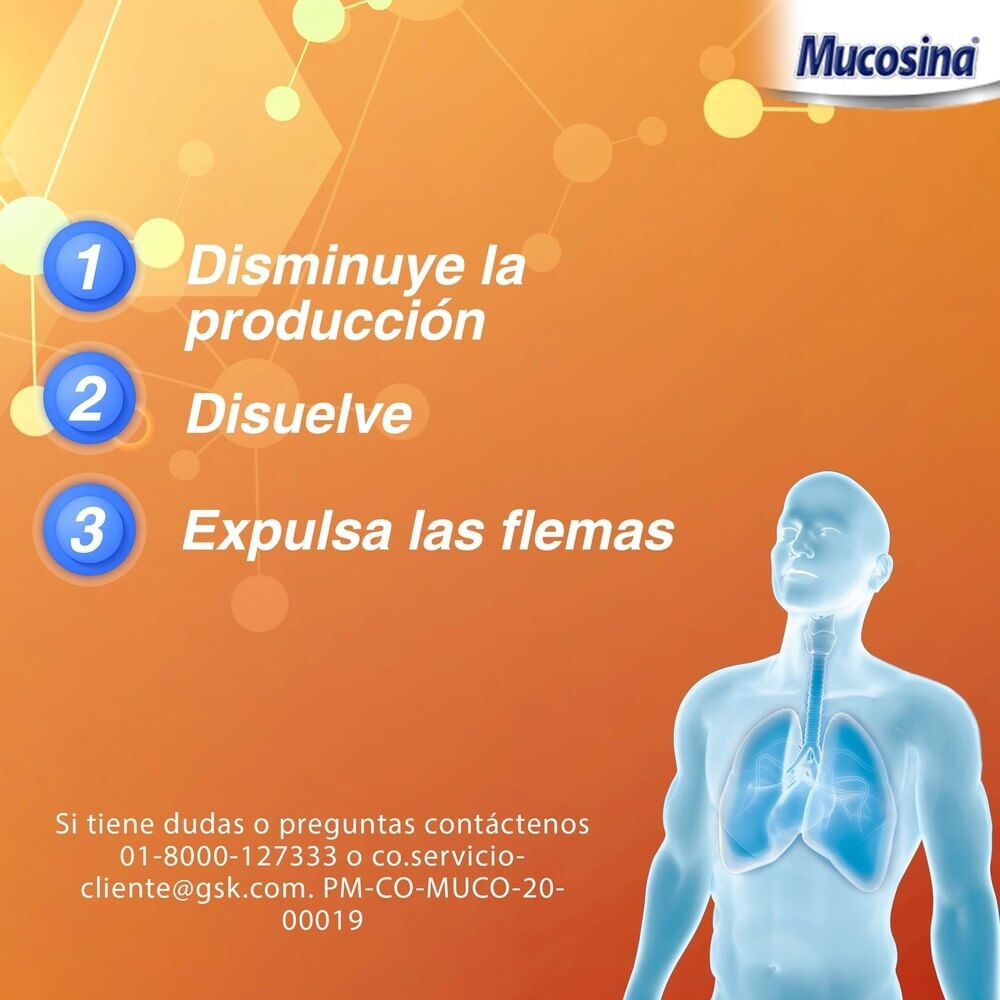 Mucosina Suspensión Sabor Naranja X 120Ml - Muy Bacano