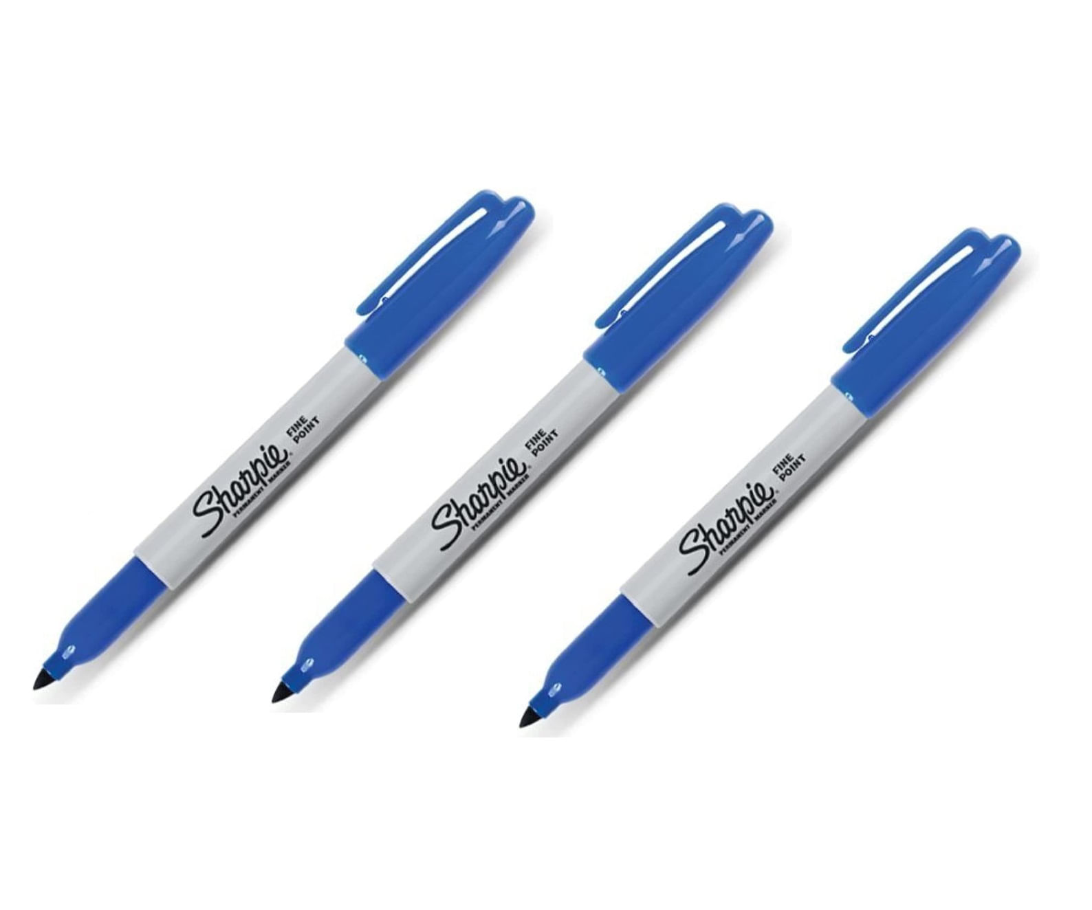 Marcador Permanente Fine Point Azul Sharpie X3 Und - Muy Bacano