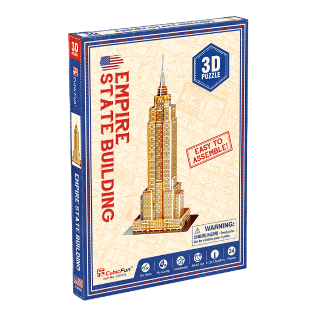 Rompecabezas Armable Empire State 3D - 24P - Muy Bacano