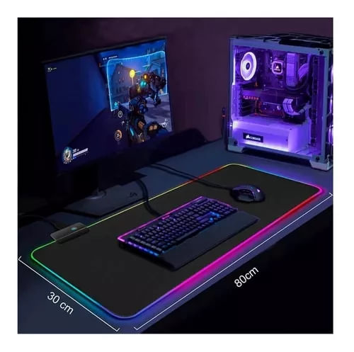 Tapete Pad Mouse Gamer Con Luces Led Rgb S4000 - Muy Bacano
